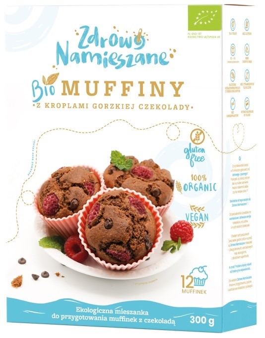 Mieszanka do wypieku muffinków z kroplami gorzkiej czekolady BIO 300 g ...